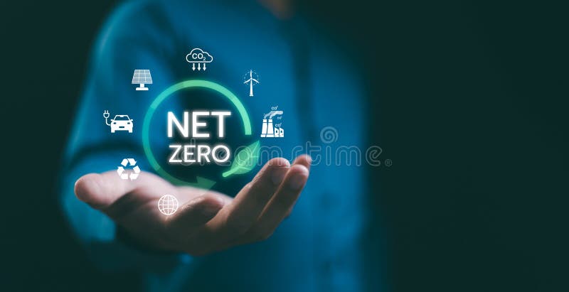 Concept Emphasizes Sustainable Innovation Carbon Neutrality Man Touch ...