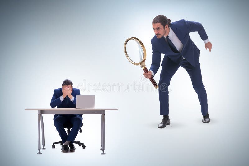 Corporate Spying or Employee Monitoring Stock Photo - Image of blond ...