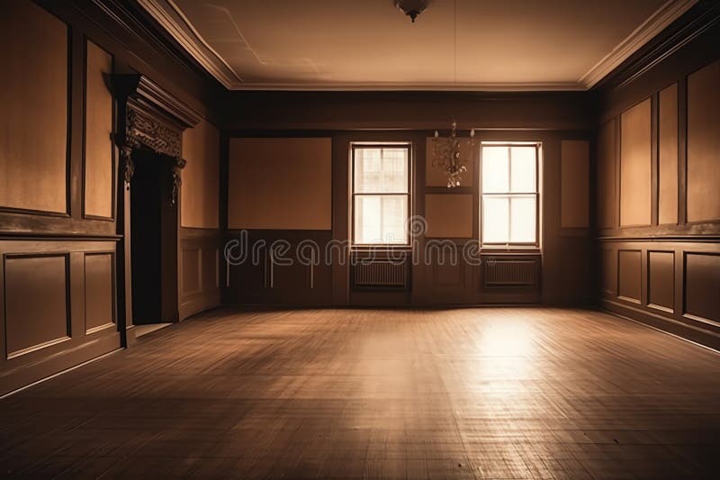 Empty Brown Room. Generative AI Stock Illustration - Illustration of ...