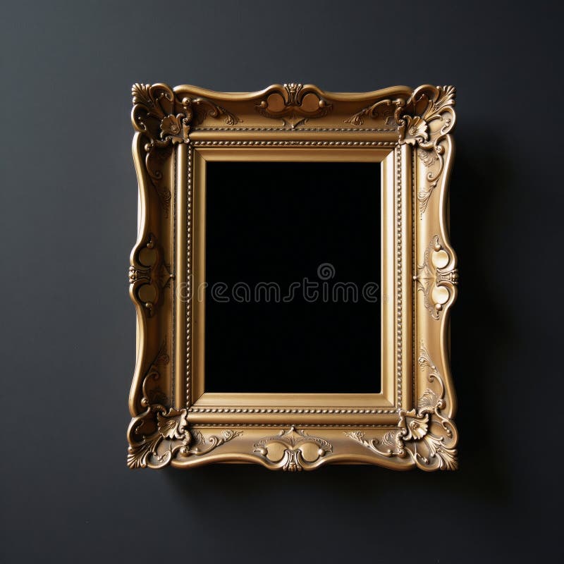 Empty Digital Artwork Portraying a Lone Ornate Picture Frame Awaiting ...