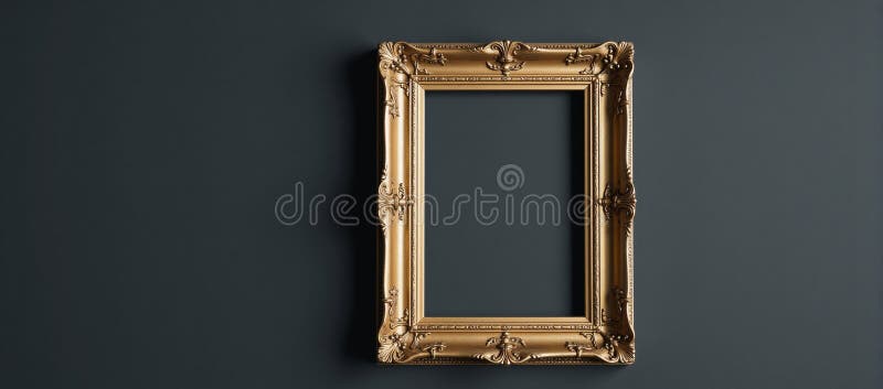 Empty Digital Artwork Portraying a Lone Ornate Picture Frame Awaiting ...