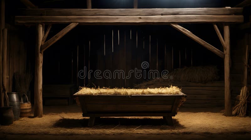 A Concept of an Empty Manger Where Jesus Was Born As in Bible Stock ...