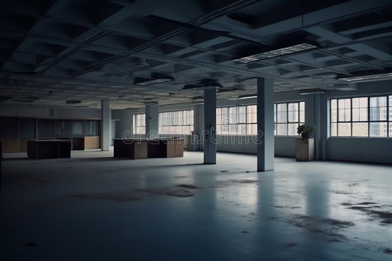 Empty Office Space. Generative AI Stock Illustration - Illustration of ...