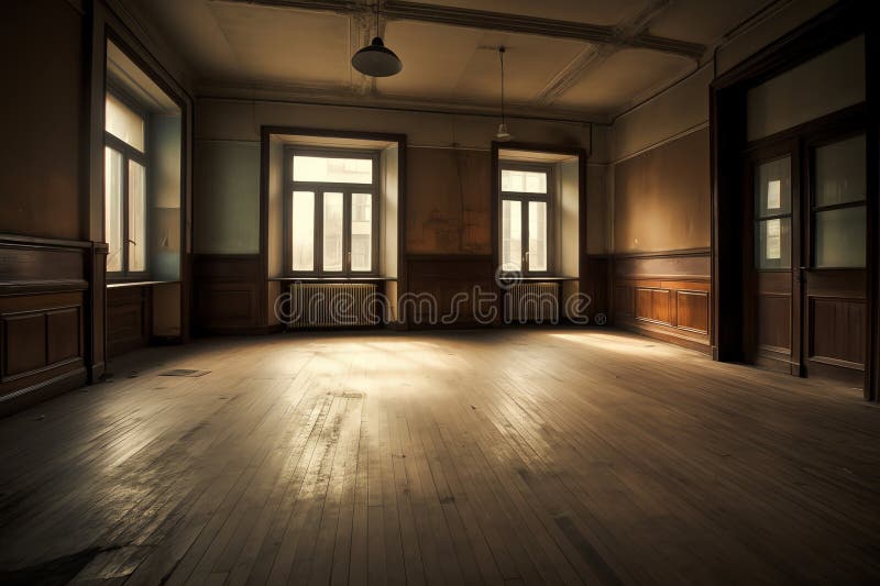 Empty Room Corner View with Large Windows. Generative AI Stock ...
