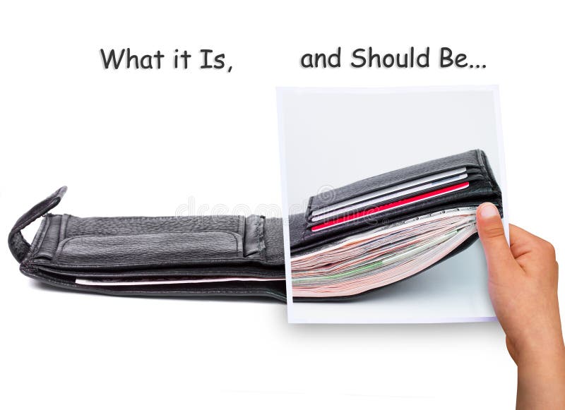 Concept of the Empty Wallet Which Shold Be Full Stock Photo - Image of ...