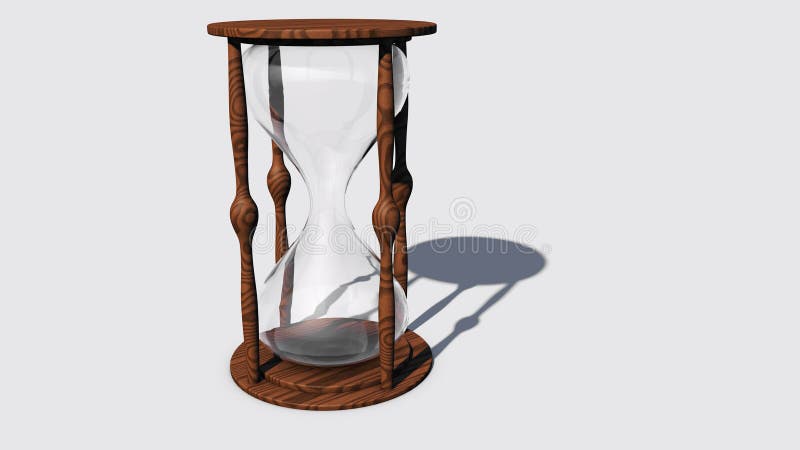 Hourglass Almost Empty And Upset 3D Man Stock Illustration ...