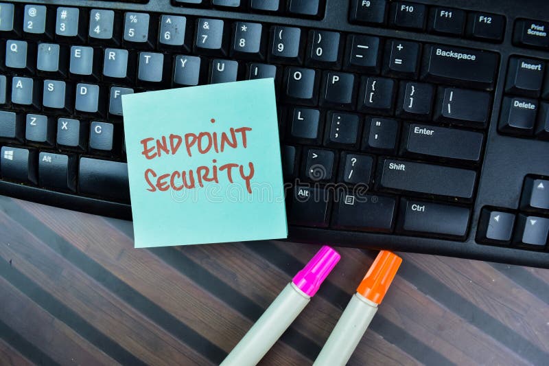 Concept of Endpoint Security Write on Sticky Notes Isolated on Wooden ...