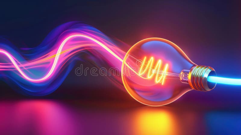 Concept of Energy Power with Glowing Electricity and Dynamic Force ...