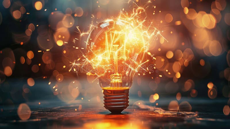 Concept of Energy Power with Glowing Electricity and Dynamic Force ...