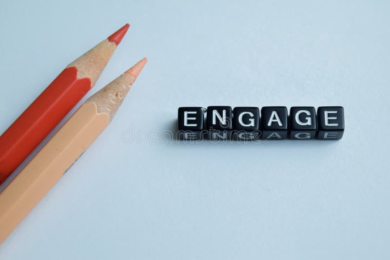 Concept of Engage Written on Wooden Blocks. Cross Processed Image on ...