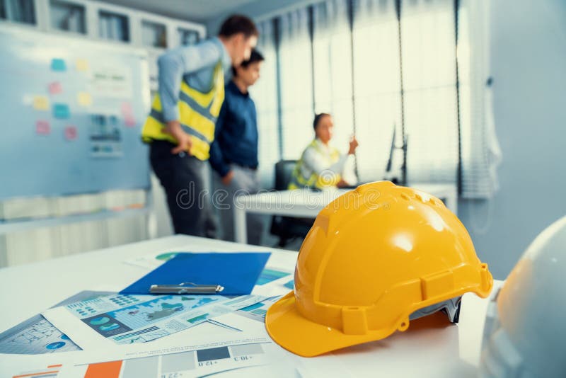 Concept of Engineering Meeting with Protective Helmet for Competent ...