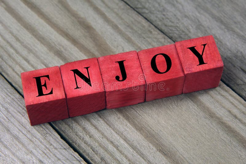 Concept of Enjoy, Word on Wooden Blocks Stock Image - Image of life ...