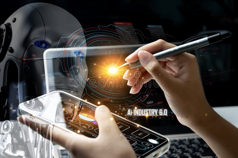 The Concept of Entering the Era of AI, Industry 5.0 and 6 Stock Photo ... The Concept of Entering the Era of AI, Industry 5.0 and 6 Stock Photo ...