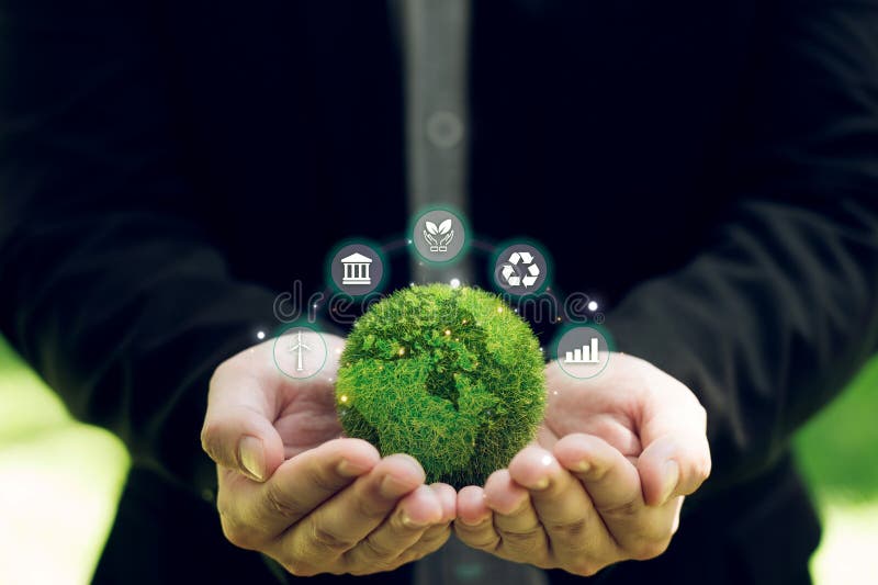 Concept of the Environment World Earth Day. Hands Holding Green Earth ...