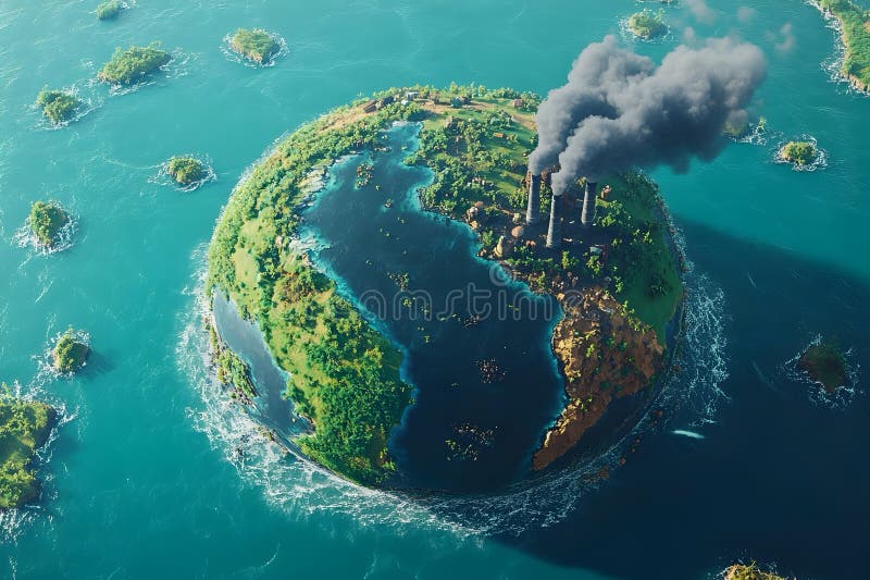 A Concept of Environmental Pollution with Planet Earth Stock Image ...