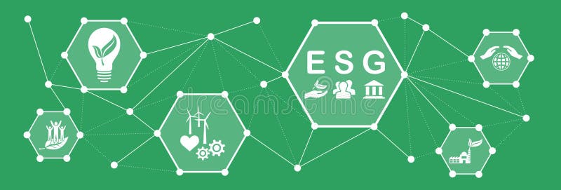 Concept of esg stock illustration. Illustration of hexagon - 242852327