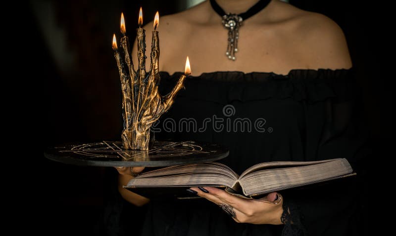 Magic Concept. Paganism and Wicca Rite, Altar of Witch Stock Image ...