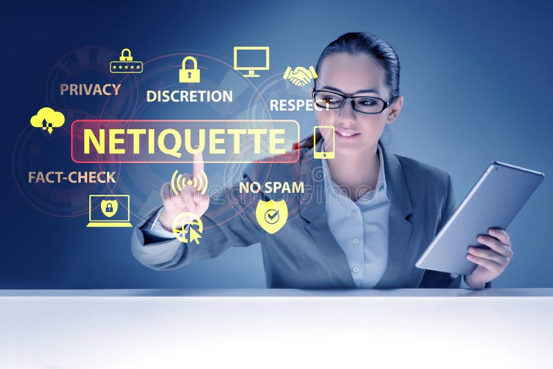 Concept of Etiquette and Netiquette Stock Photo - Image of networking ...
