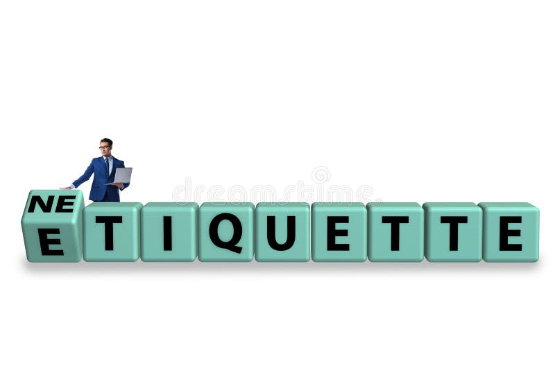 Concept of Etiquette and Netiquette Stock Illustration - Illustration ...