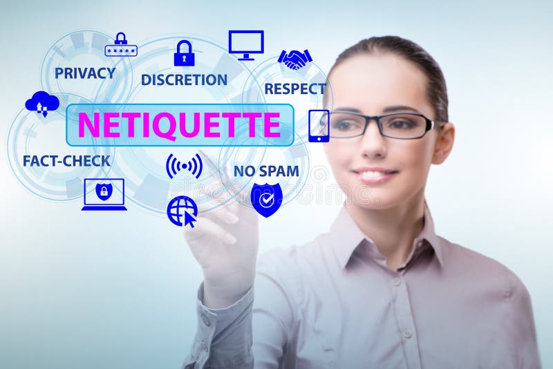 Concept of Etiquette and Netiquette Stock Illustration - Illustration ...