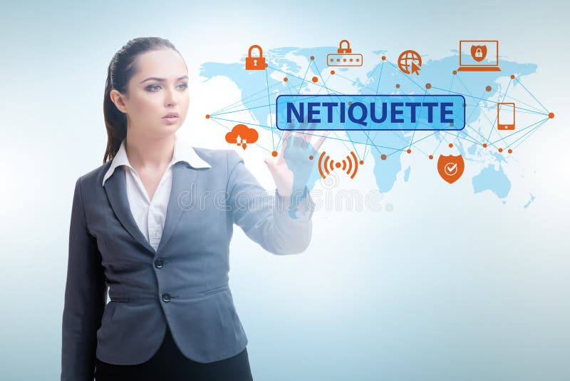 Concept of Etiquette and Netiquette Stock Illustration - Illustration ...