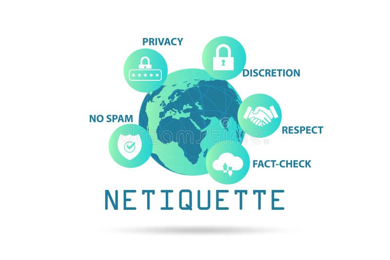 Concept of Etiquette and Netiquette Stock Illustration - Illustration ...
