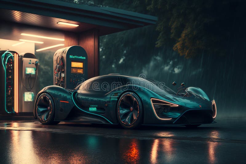 Concept EV car for future stock illustration. Illustration of mobility ...