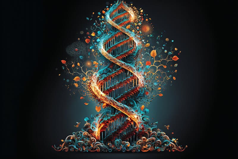 Concept of the Evolution of Human DNA Illustration Helix Background ...