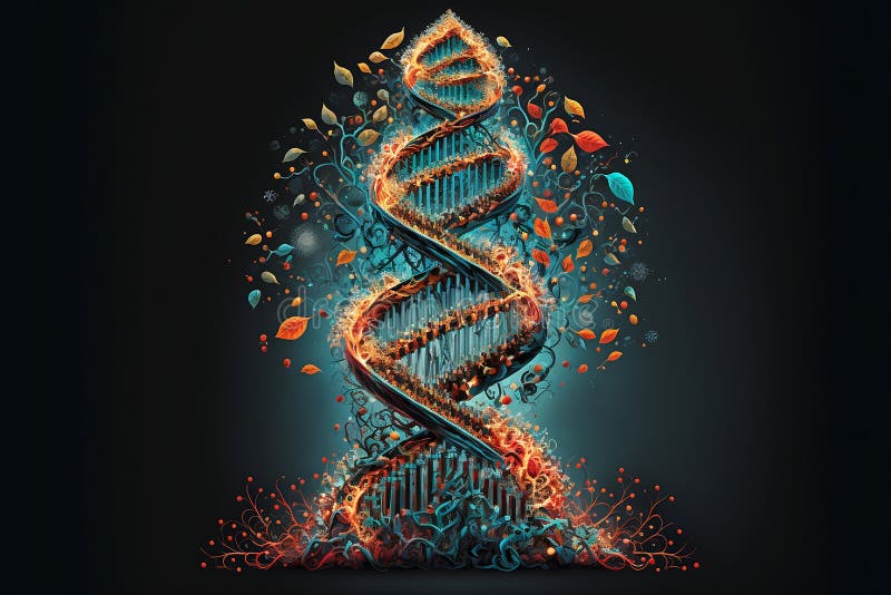 Concept of the Evolution of Human DNA Illustration Helix Background ...