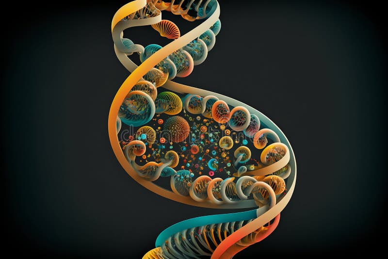 Concept of the Evolution of Human DNA Illustration Helix Background ...