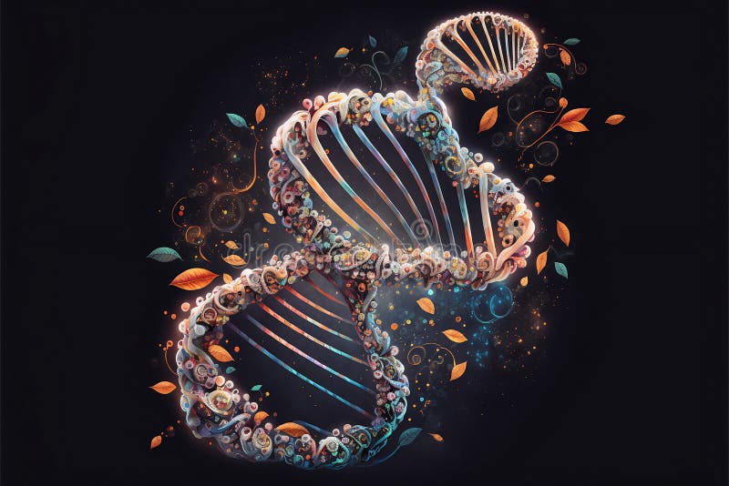 Concept of the Evolution of Human DNA Illustration Helix Background ...