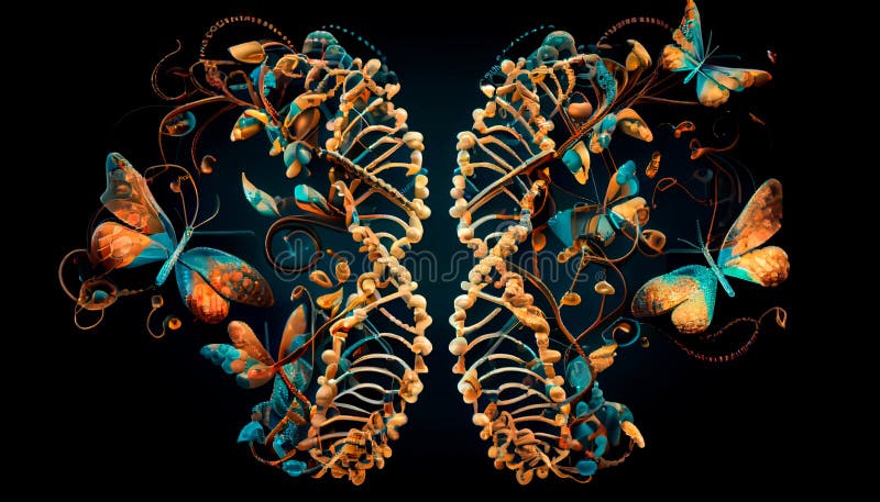 Concept of the Evolution of Human DNA Under a Microscope. Generative AI ...