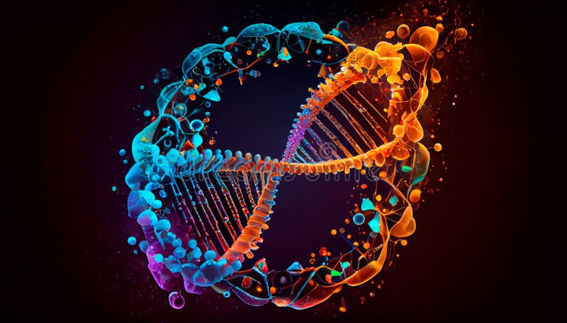 Concept of the Evolution of Human DNA Under a Microscope. Generative AI ...