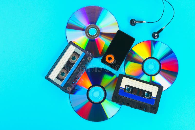 The Concept of the Evolution of Music. Cassette, CD-disk, Mp3 Player ...