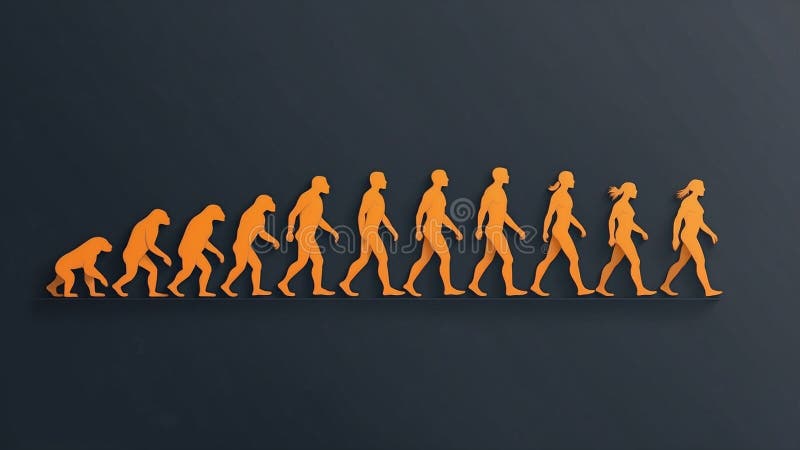 Concept of Evolution Portrayed As a Figure Walking through Different ...