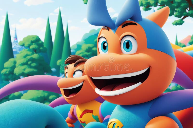 Exaggerated Playful Cartoon Characters.AI Generated Stock Illustration ...