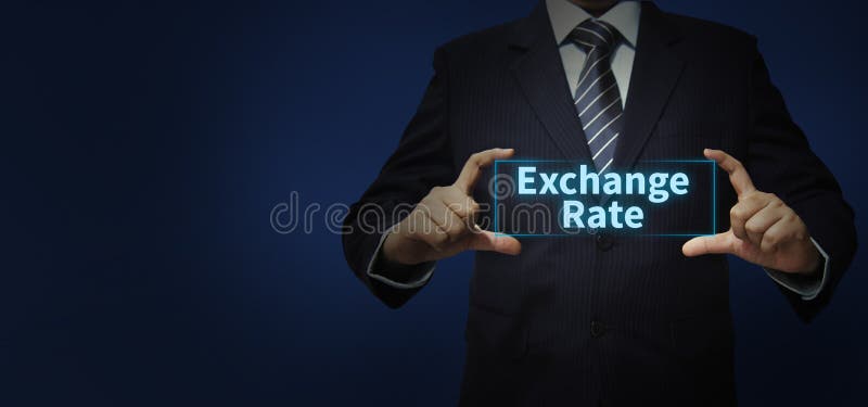 Exchange Rate Text in Digital Format with Business Person, Exchange ...
