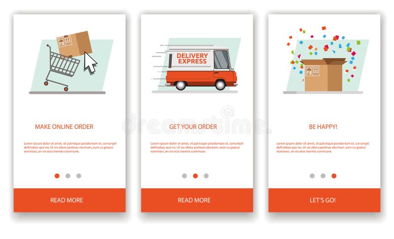 The Concept of Express Delivery by Car for Mobile Applications Stock ...