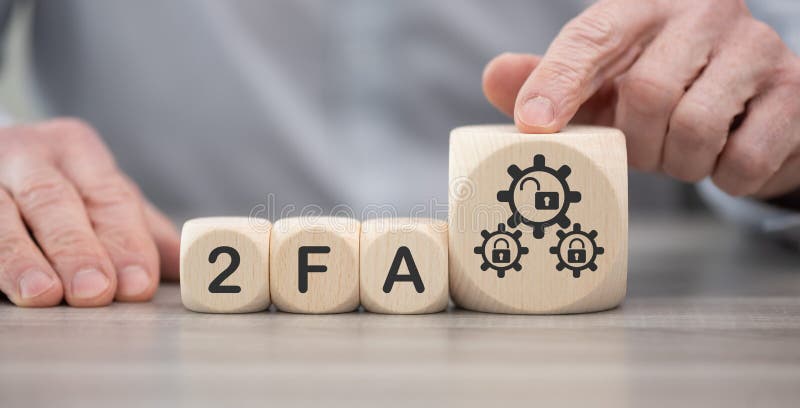 Concept of 2fa stock photo. Image of cube, authentication - 253079578