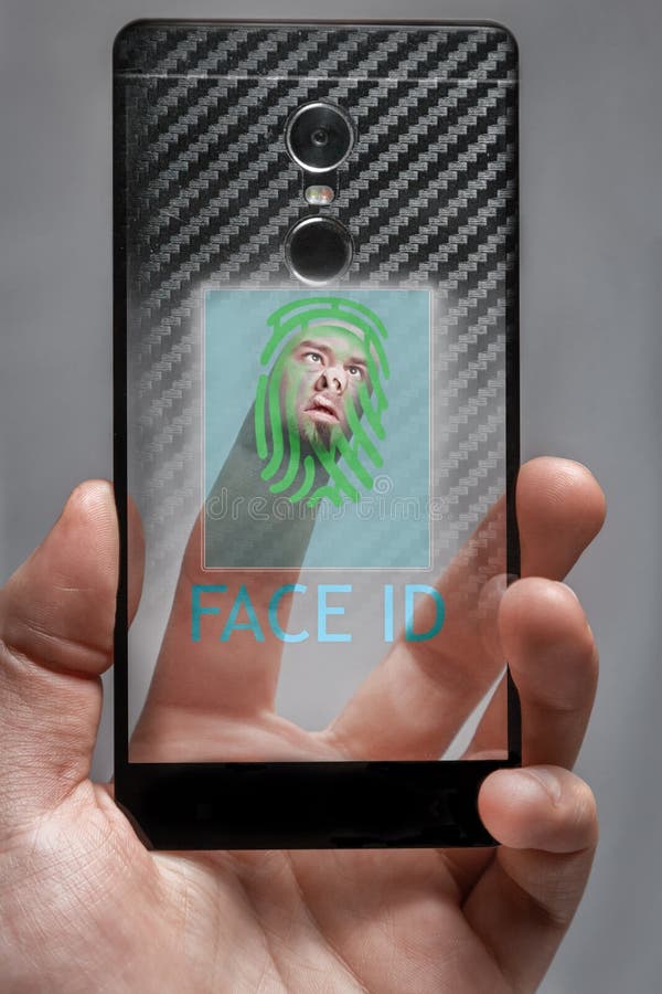 The Concept of Face ID . the Face on the Finger Touches the Sensor ...