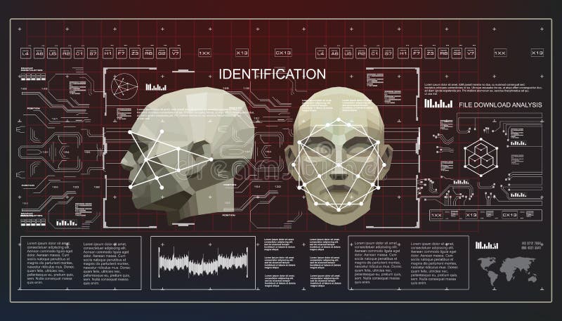Radar Face stock vector. Illustration of digital, brain - 100038652