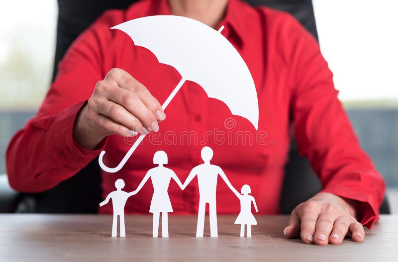 Concept of Family Protection Coverage Stock Photo - Image of family ...