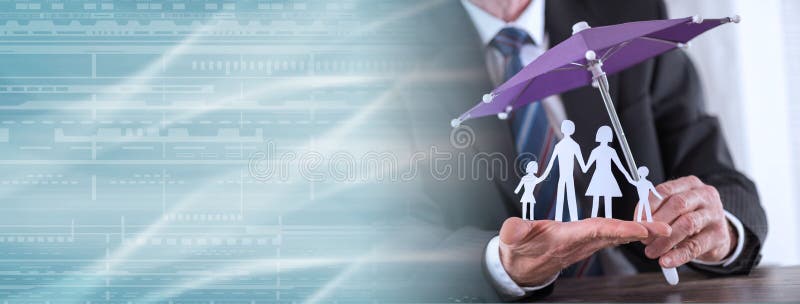 Concept of Family Protection; Panoramic Banner Stock Photo - Image of ...