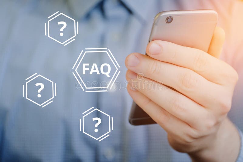 Concept FAQ on the Main Issues on the Topic of Using a Smartphone Stock ...