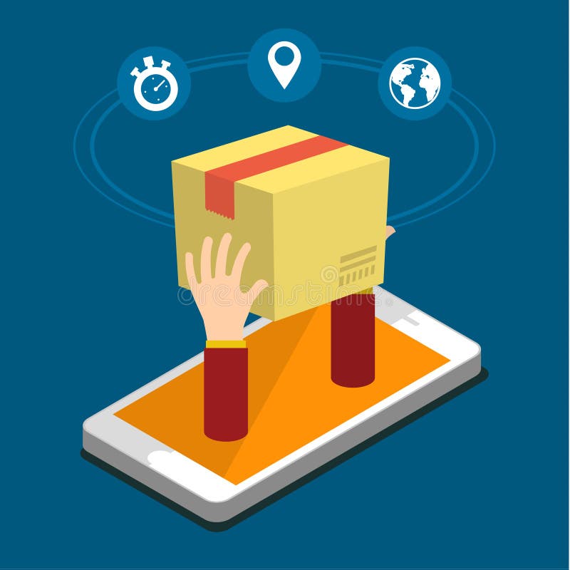 Concept for fast delivery stock vector. Illustration of flat - 65394014