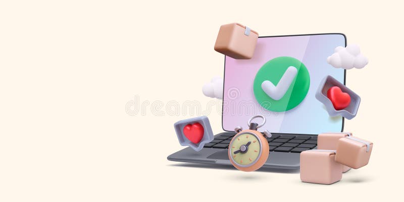 Concept for Fast Online Delivery Service in Realistic Style. Vector ...