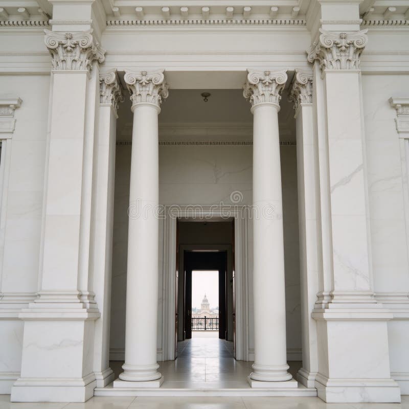 Features Luxury and History with White Marble Columns and Classical ...