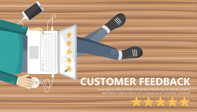 Concept of Feedback, Testimonials Messages and Notifications. Rating on ...