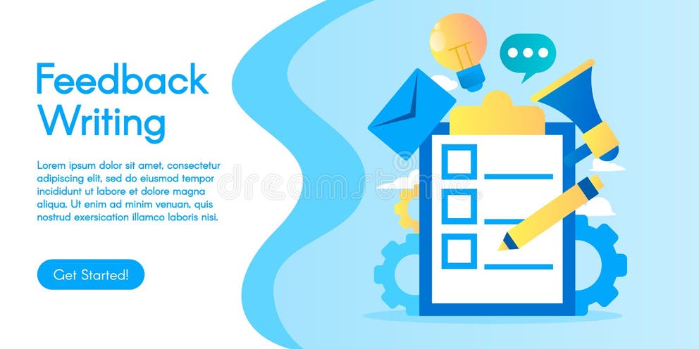 Concept of Feedback Writing, Vector Illustration in Flat Design. Stock ...