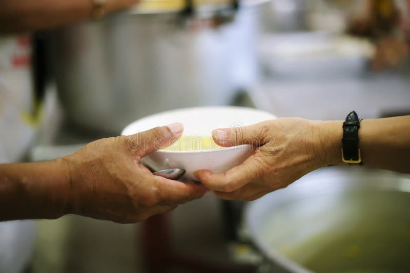 Concept of Feeding : Helping People with Hunger with Kindness Stock ...